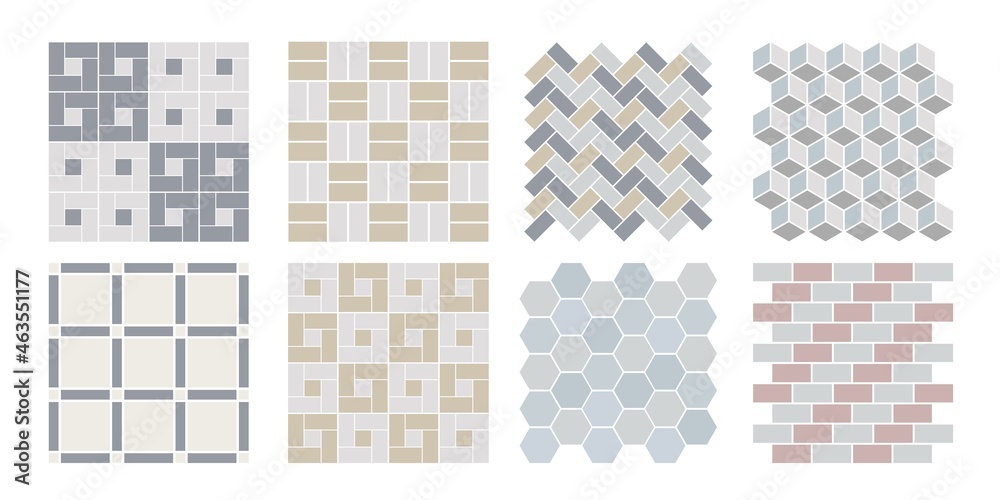 Image vectorielle Stock Tile for street pavements top view. Set of ...