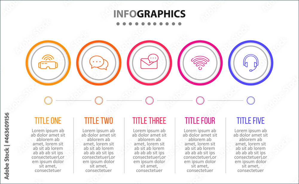 Vector Infographic design with icons. 5 options or 5 steps. process ...