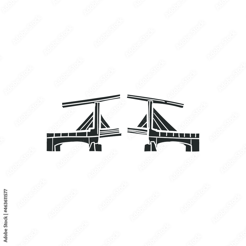 Holland Bridge Icon Silhouette Illustration. Netherlands Architecture ...