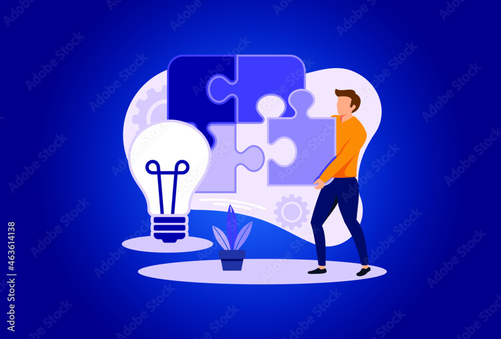 Problem solving illustration exclusive design Stock Vector | Adobe Stock