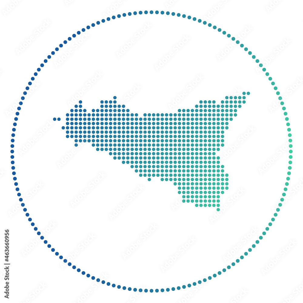 Vector de Stock Sicilia digital badge. Dotted style map of Sicilia in ...