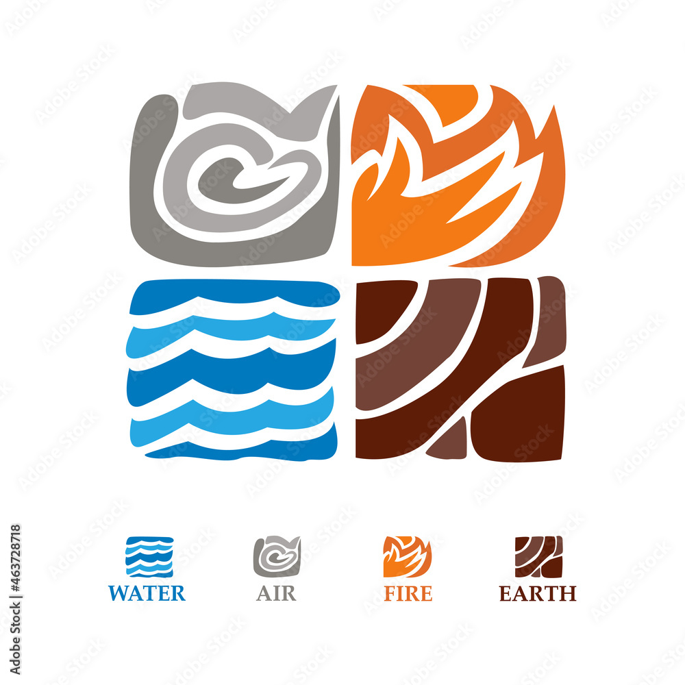logo wind fire water earth air Stock Vector | Adobe Stock