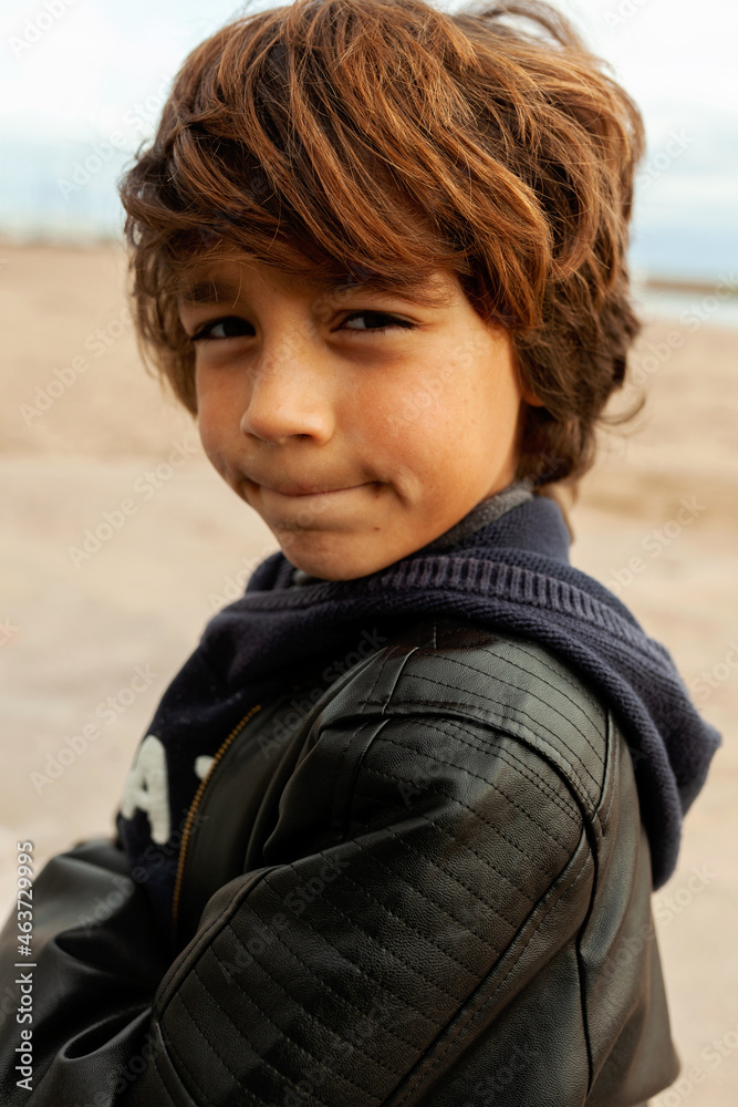 Tween boy portrait at the beach Stock Photo | Adobe Stock