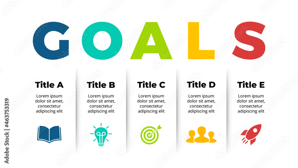 Goals infographic. Presentation slide template. Paper diagram chart ...