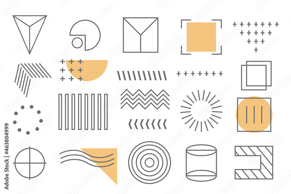 Element shapes set isolated on white background. Element shapes for app ...