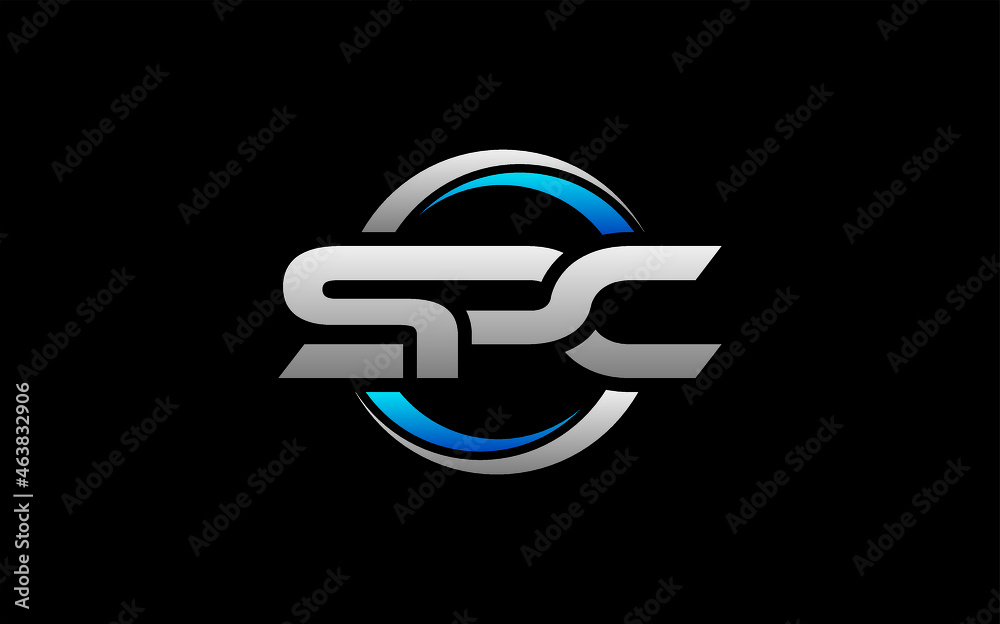 SPC Letter Initial Logo Design Template Vector Illustration Stock ...