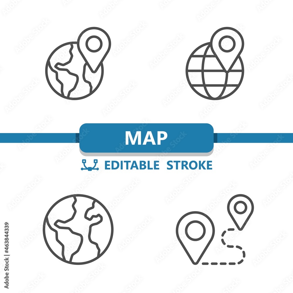 Maps, Map, GPS Icons Stock Vector | Adobe Stock