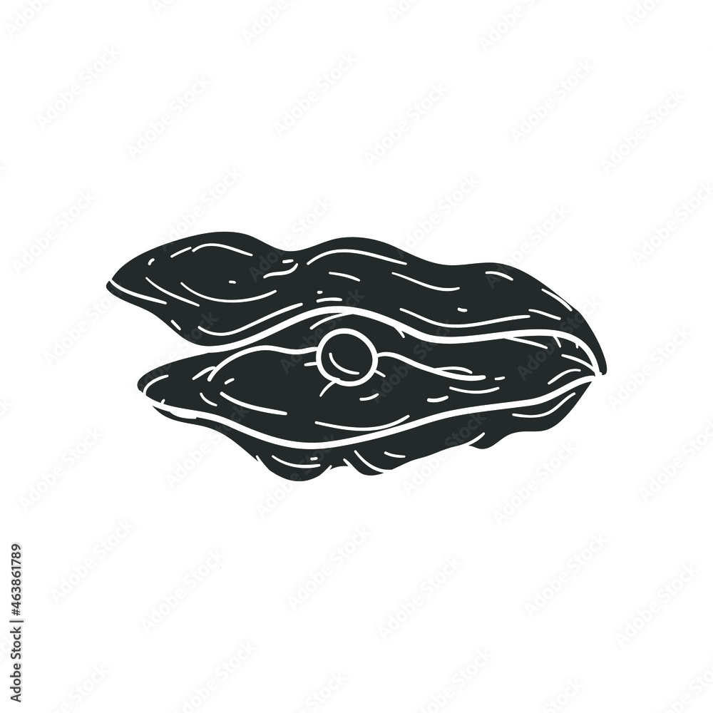Oyster Icon Silhouette Illustration. Luxury Food Vector Graphic ...