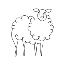 Sheep Line Art Illustration Free Stock Photo - Public Domain Pictures