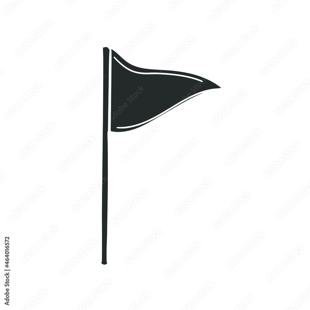 Flag Triangle Icon Silhouette Illustration. Pointer Map Vector Graphic ...