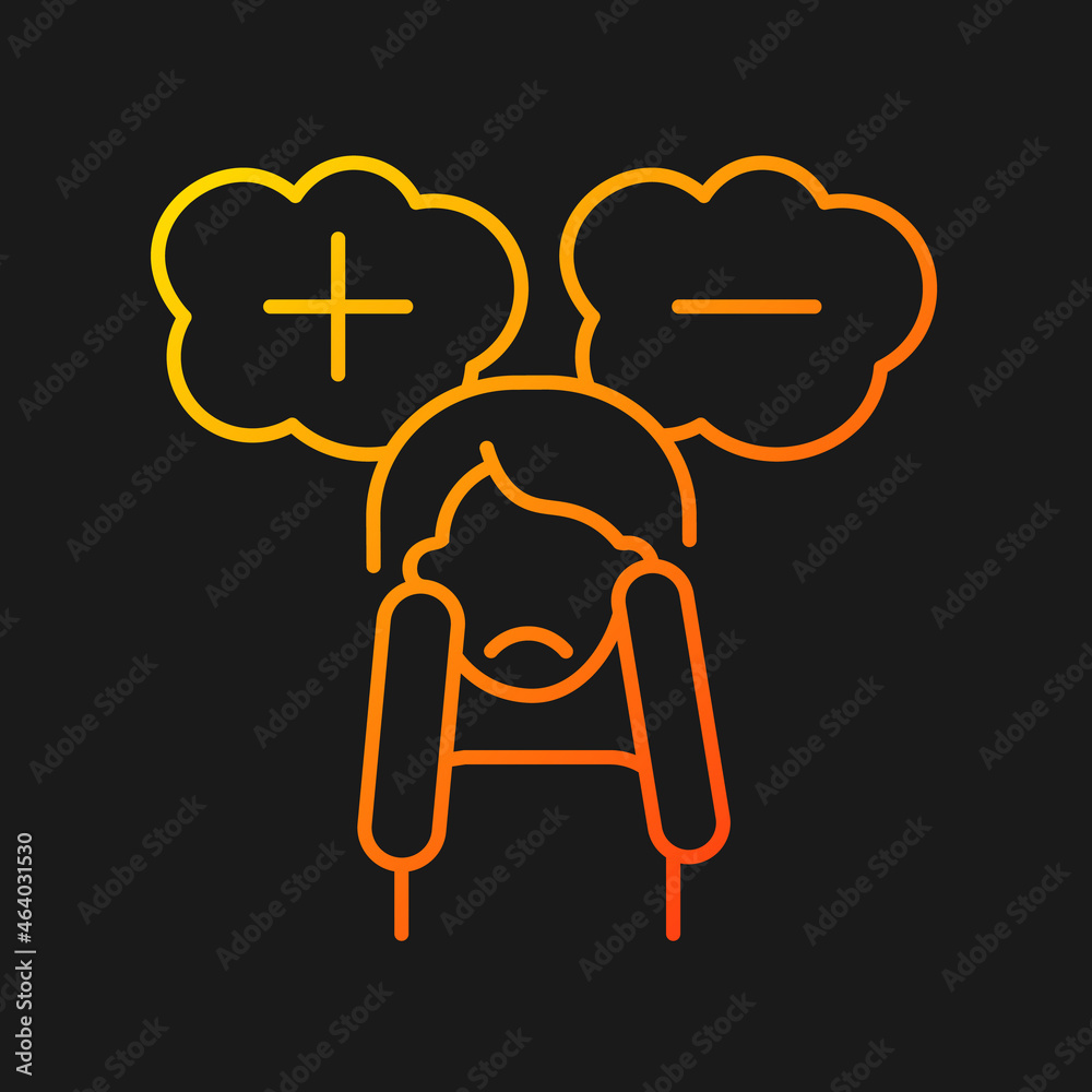 Consternation and perplexity gradient vector icon for dark theme ...