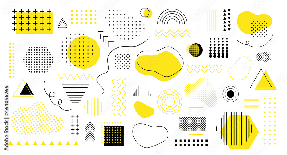 Graphic design abstract elements. Vector set of different geometric ...