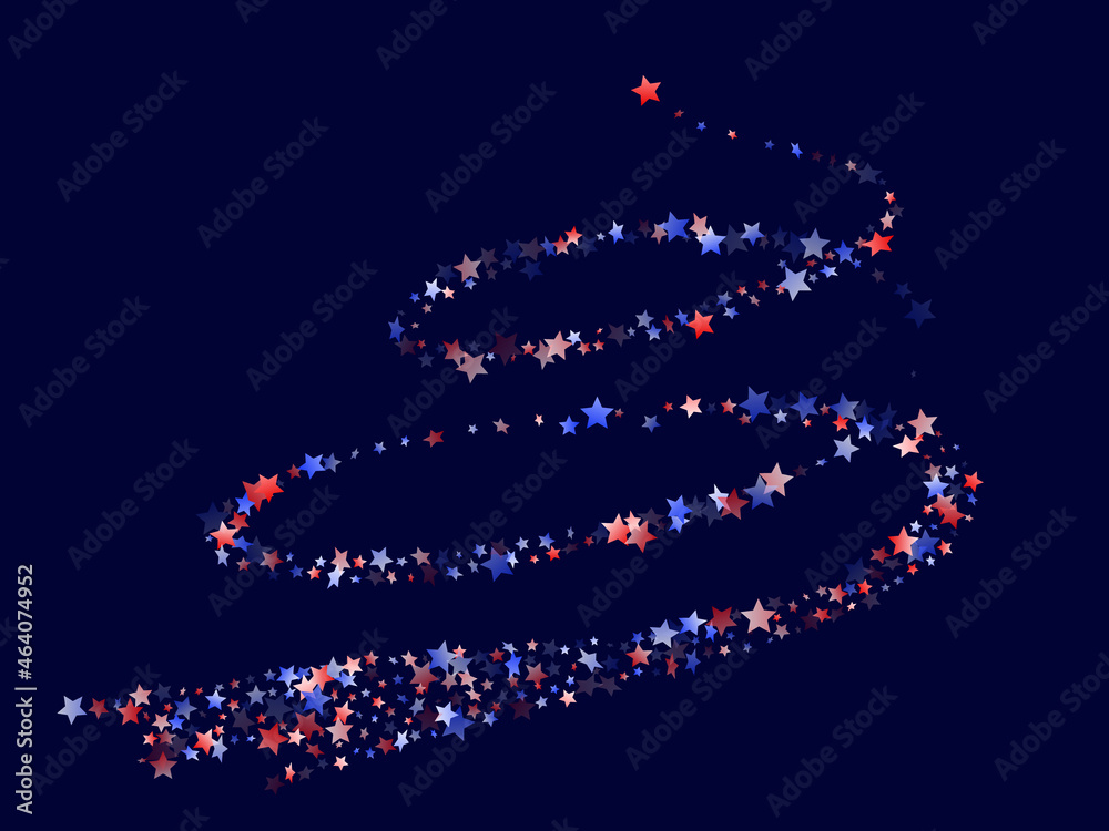 Flying red blue white star sparkles vector american patriotic ...