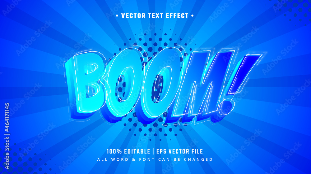 Boom Cartoon 3d Text Style Effect. Editable Illustrator Text Style ...