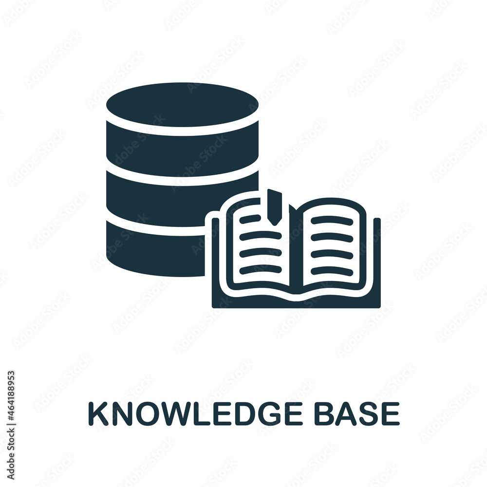 Knowledge Base icon. Monochrome sign from customer relationship ... Knowledge Base icon. Monochrome sign from customer relationship ...