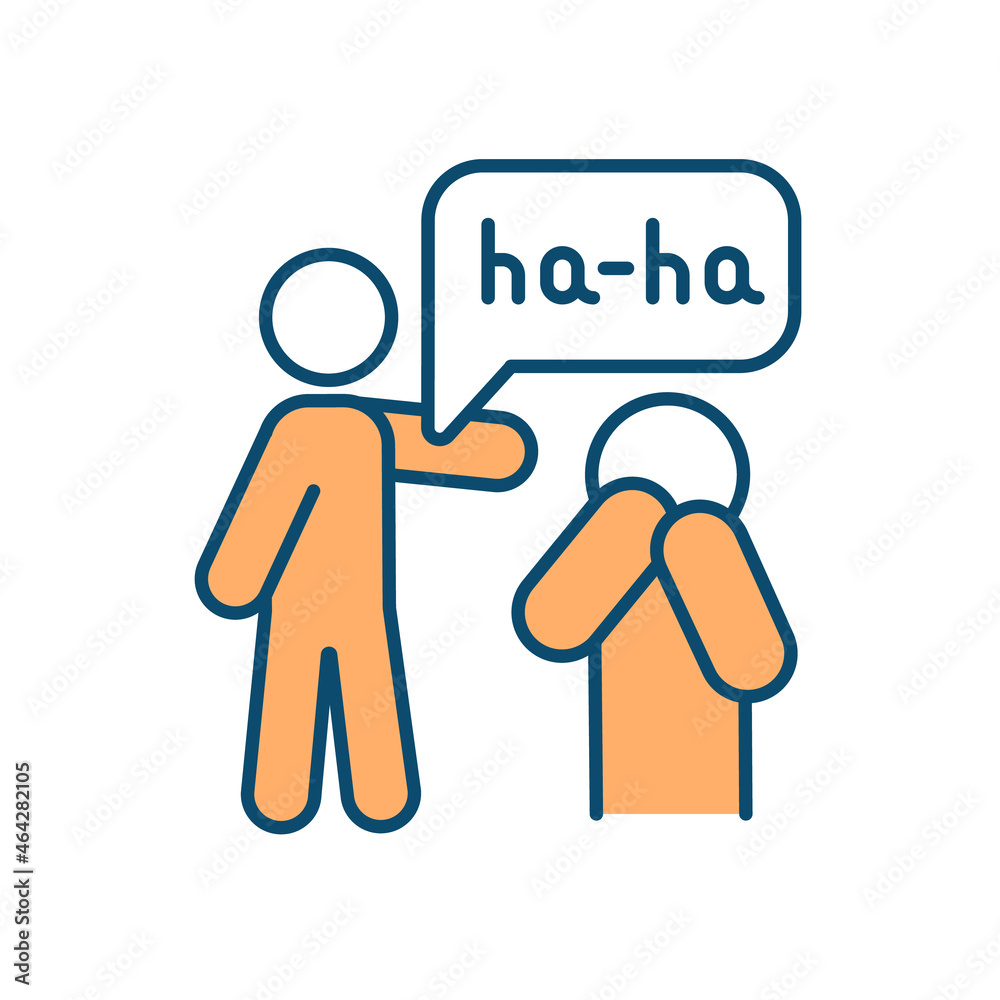 Inappropriate laughter RGB color icon. Altered mental state. Excessive ...