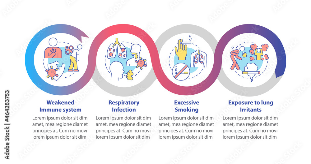 Risk of developing pneumonia vector infographic template. Infections ...