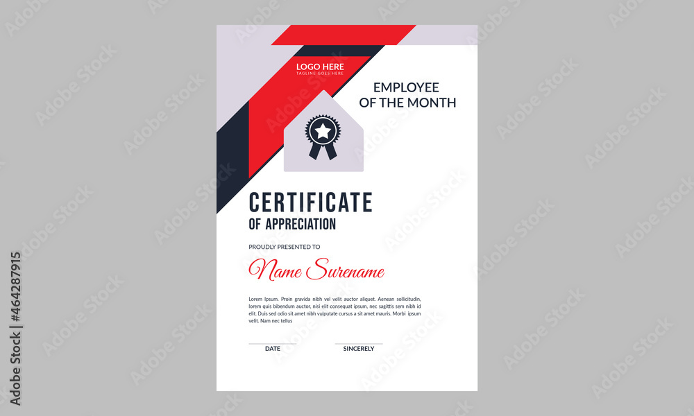 Certificate Layout Stock Vector | Adobe Stock