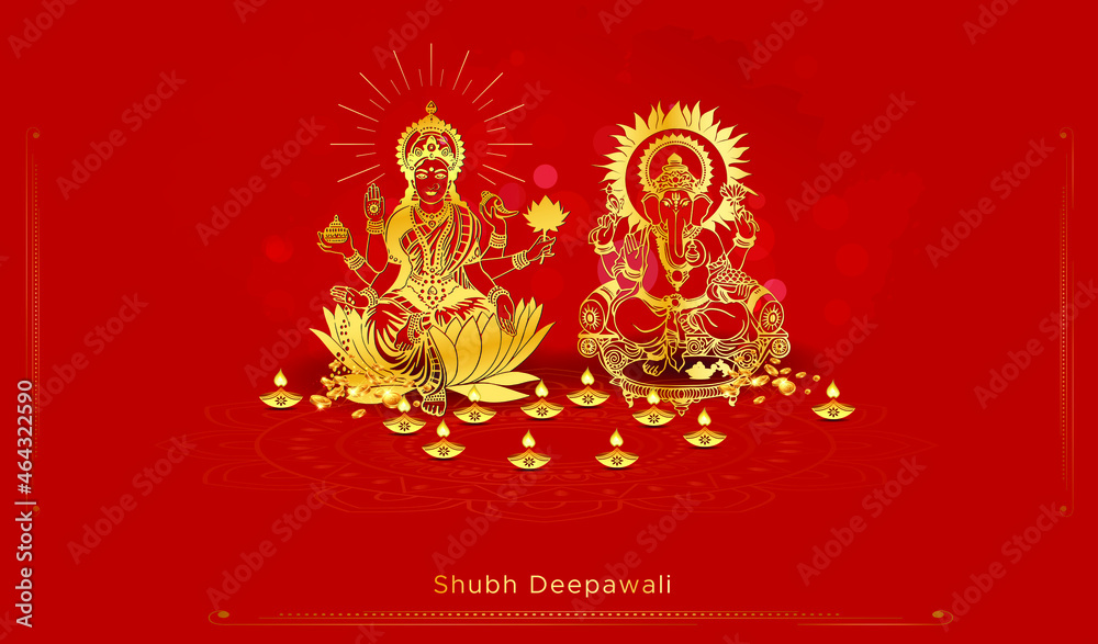 Indian festival diwali deepawali Dhanteras worship background with ...