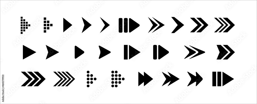 Arrow icon vector set. Arrows icons vector set. Contains symbol of ...