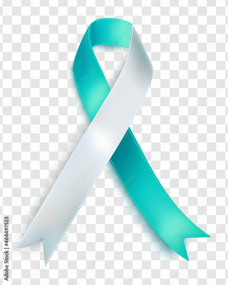 Vector of the cervical cancer awareness tape. Realistic white and ...