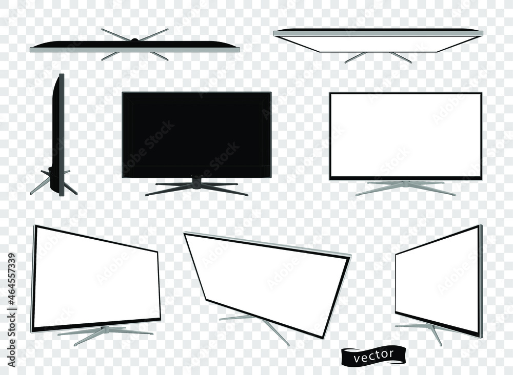 Led tv 3d realistic mockup. Led tv frame with blank display templates ...