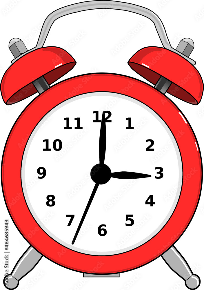 red retro vintage analog alarm watch clock 03h00 clipart vector image ...