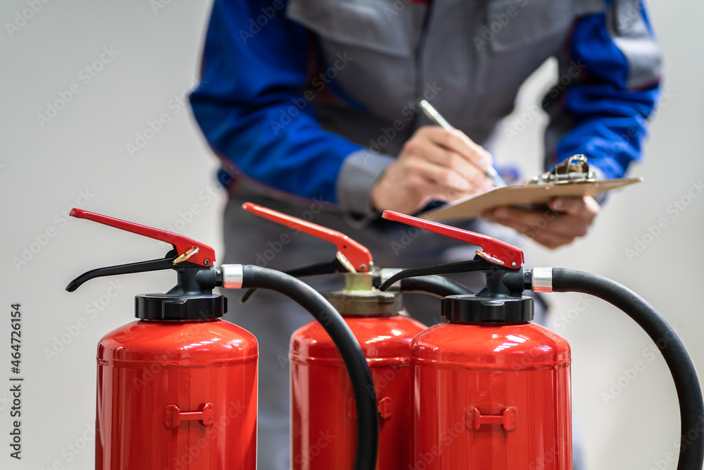 Fire Extinguisher Safety Prevention Check Stock Photo | Adobe Stock