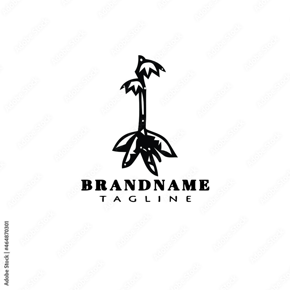 cassava logo cute icon design template black isolated vector ...