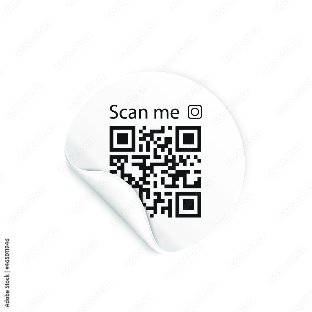 Scan me sign. 3D Sticker round. Symbol or emblem. Vector illustration ...