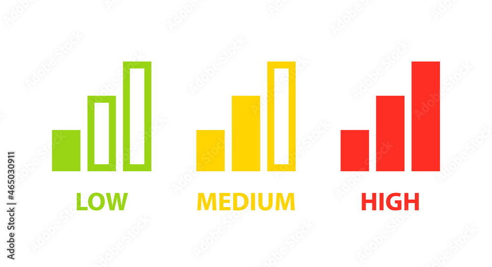 low medium high symbol. Clipart image isolated on white background ...