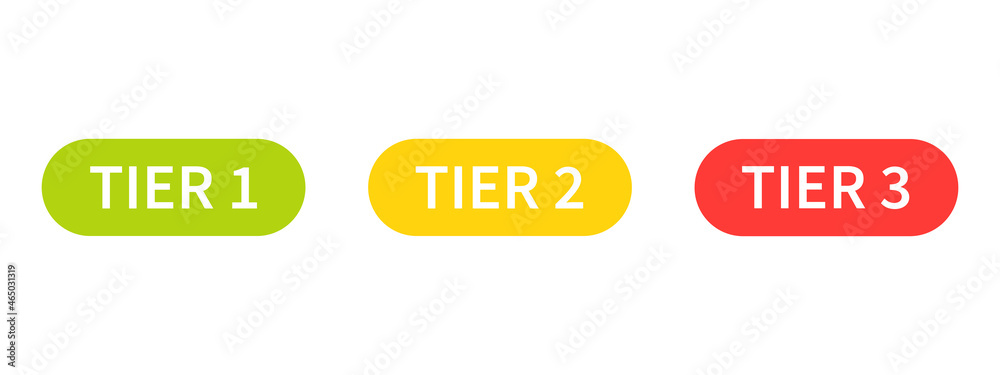 Tier 1 2 3 icon. Clipart image isolated on white background Stock ...