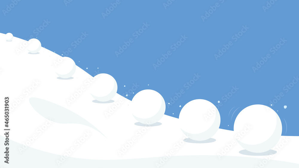 Vetor Snowball rolling down the snowball effect image. Clipart image do ...