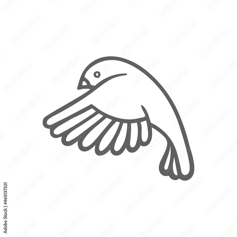 Flying bird hand drawn vector illustration. Flying bird sketch drawing ...