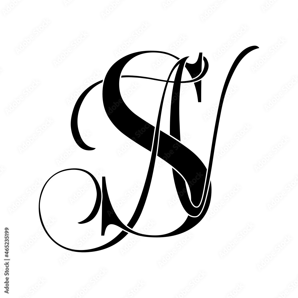 sn, ns, monogram logo. Calligraphic signature icon. Wedding Logo ...