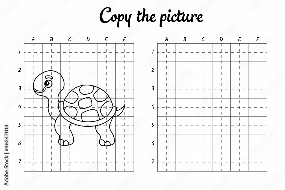 Copy the picture. Draw by grid. Coloring book pages for kids ...
