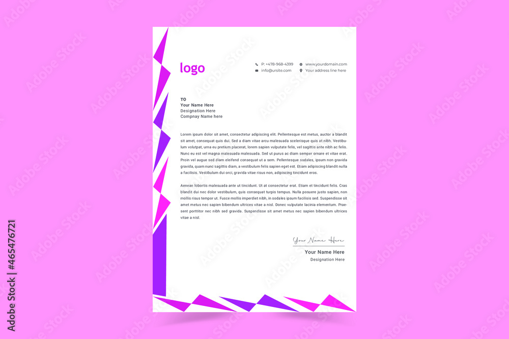 Clean Modern Letterhead Template. Simple creative Letter Head Template ...