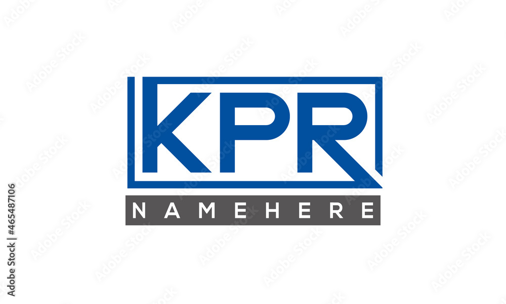 KPR Letters Logo With Rectangle Logo Vector Stock Vector | Adobe Stock