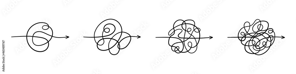 Simplifying process. Chaos path. Different complexity of the business ...