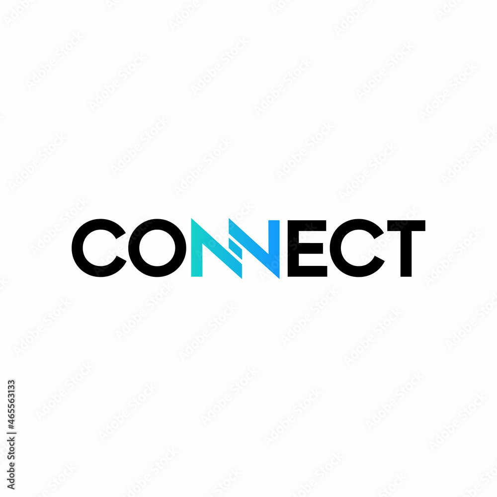 Connect Black and Blue Orange Uppercase Logo Design Template Elements ...