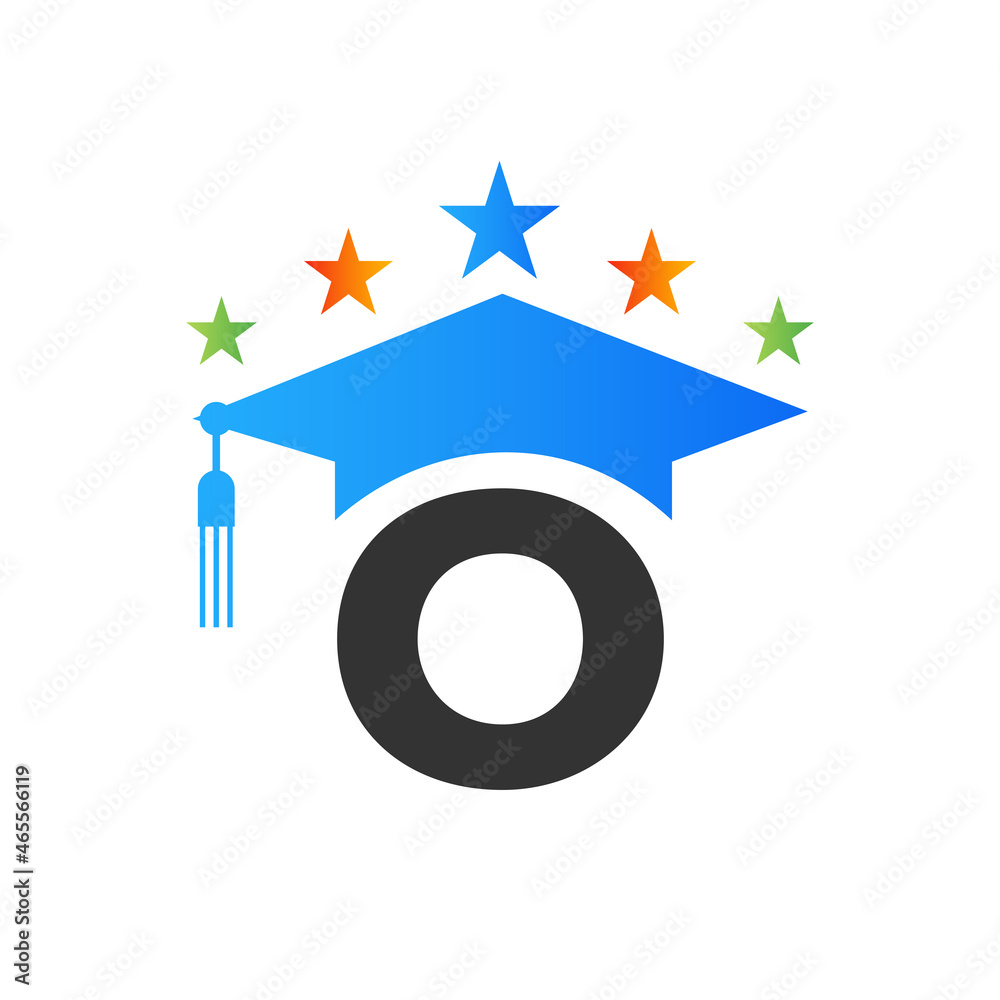Vector de Stock Letter O Education Logo Initial Graduation Cap Concept ...