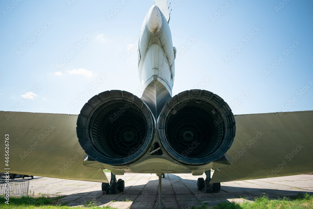 aircraft engine. inside view of an aircraft gas turbine engine. unique ...
