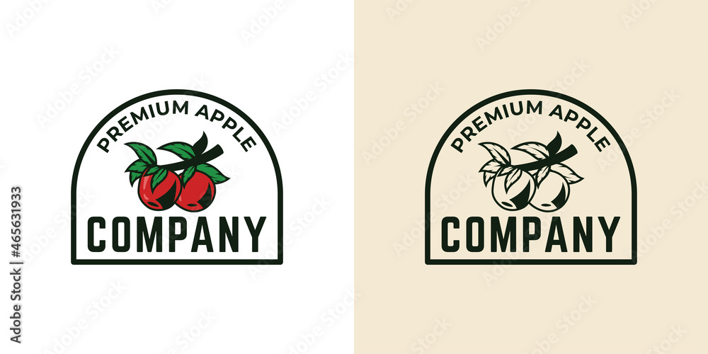 Apple farm logo design vector Stock Vector | Adobe Stock