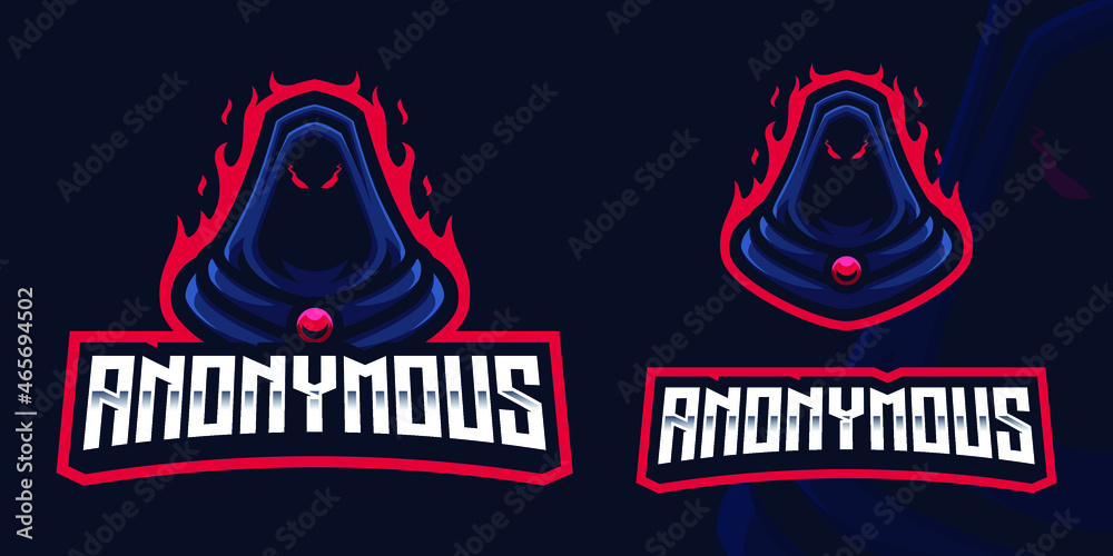 Anonymous Mascot Gaming Logo Stock Vector | Adobe Stock