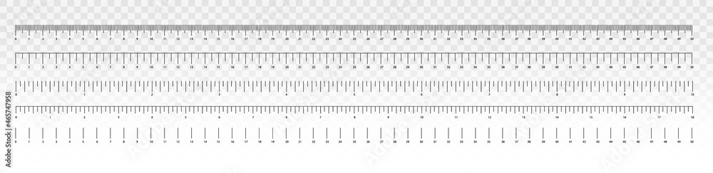 Measurement scale, markup for a ruler. Measuring tool. Size indicator ...
