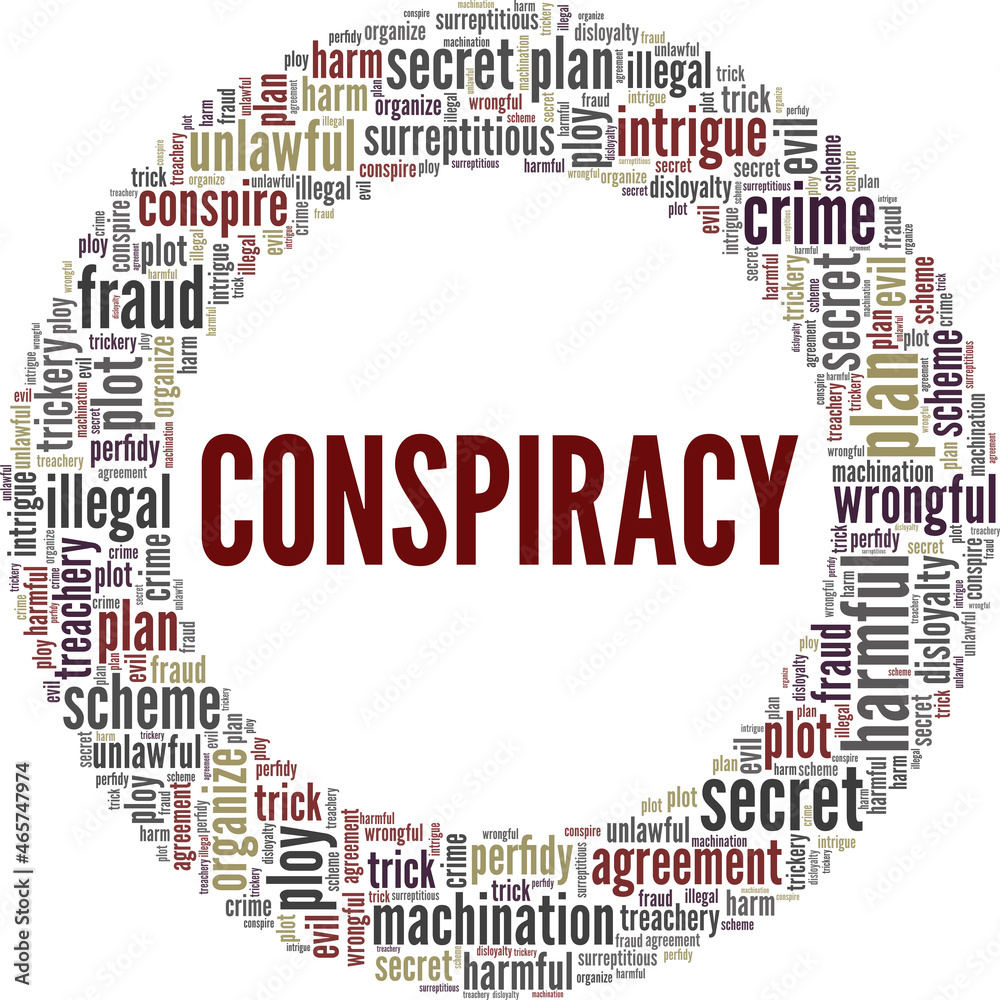 Conspiracy vector illustration word cloud isolated on white background ...
