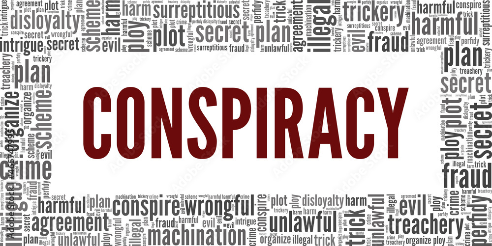 Conspiracy vector illustration word cloud isolated on white background ...