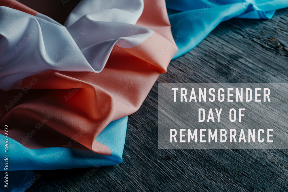 text transgender day of remembrance, and flag Stock Photo | Adobe Stock