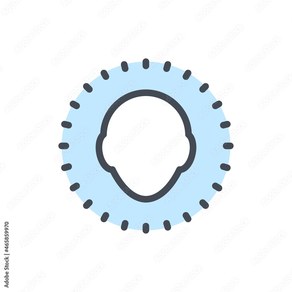 360 degree face identification color line icon. Biometric scan and face ...