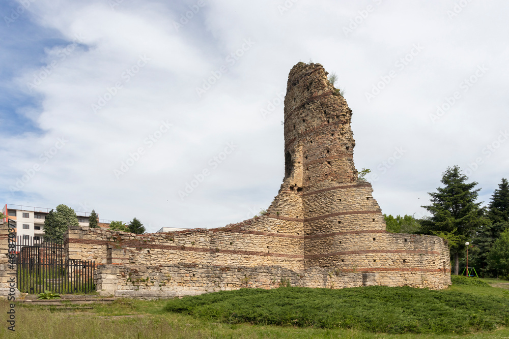 Ruins of ancient Roman Fortress Castra Martis in town of Kula, Bulgaria ...